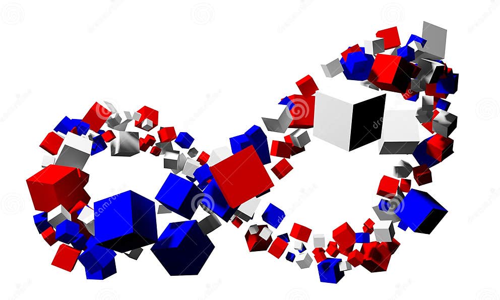 Infinity Sign Made of Cubes - 3d Rendering Stock Illustration ...