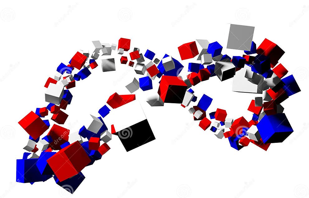 Infinity Sign Made of Cubes - 3d Rendering Stock Illustration ...