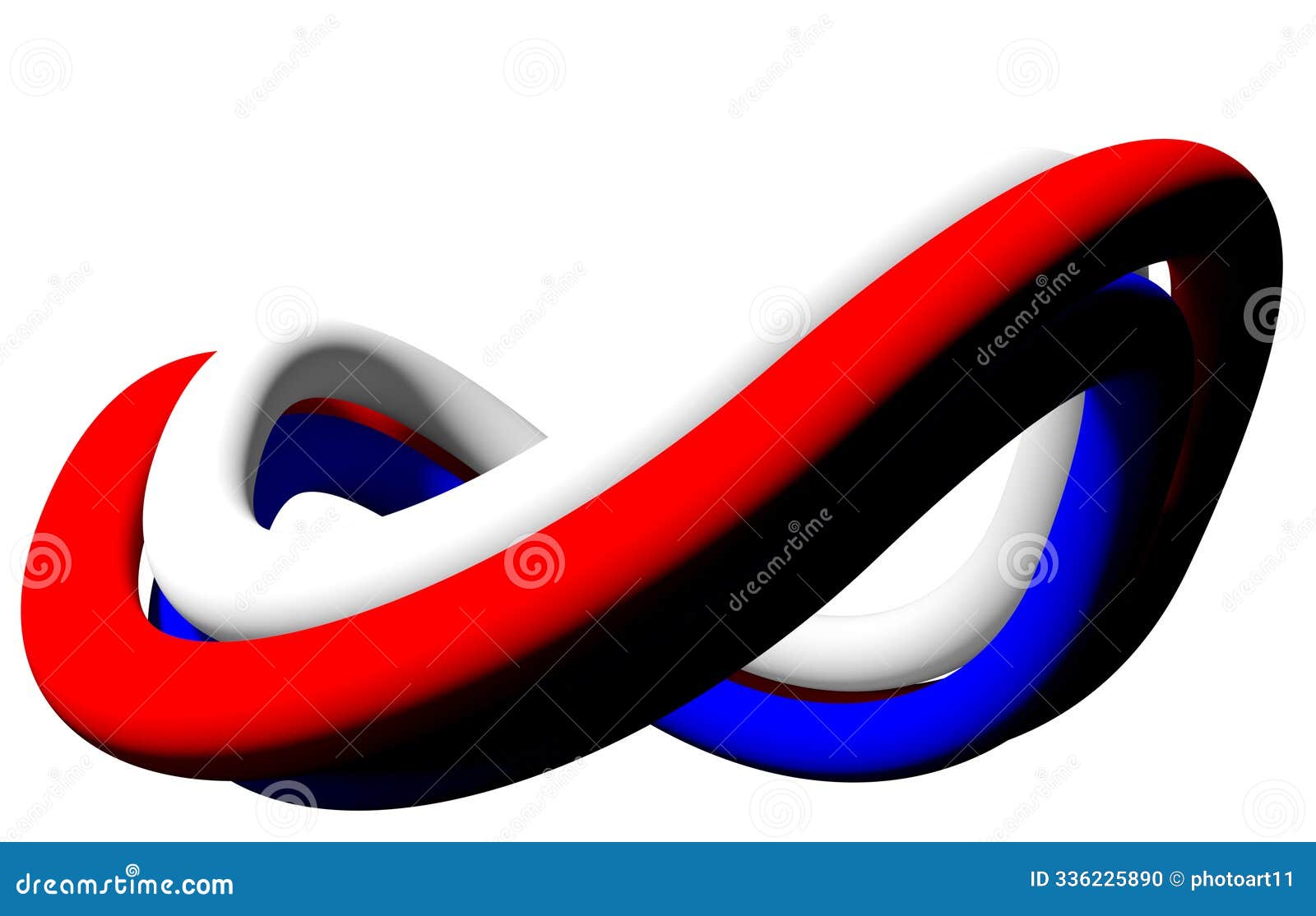 Infinity Sign Made of 3 Curved Lines - 3d Rendering Stock Illustration ...
