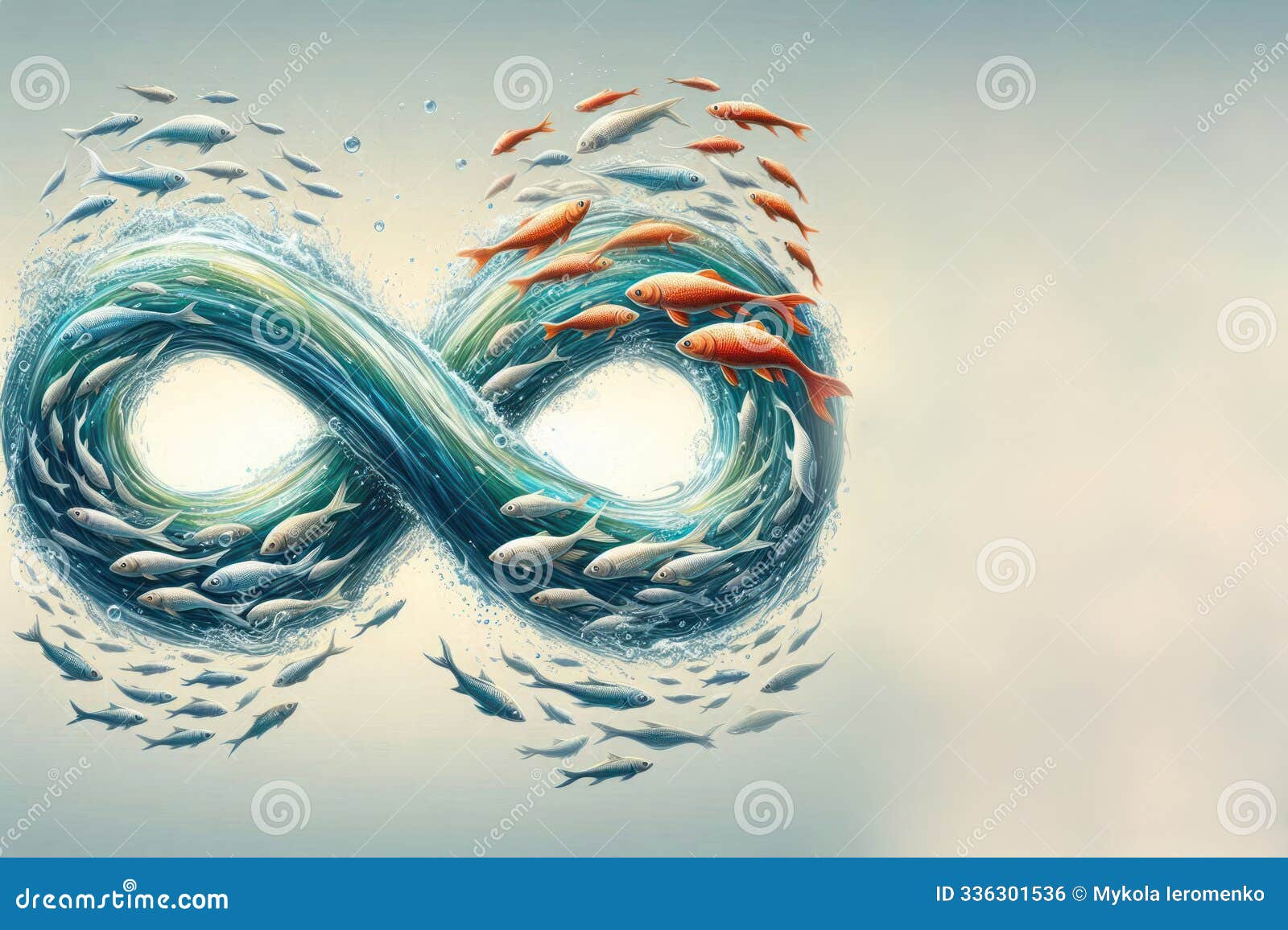 The Infinity Sign is Made of Fish. Space for Text. Stock Photo - Image ...