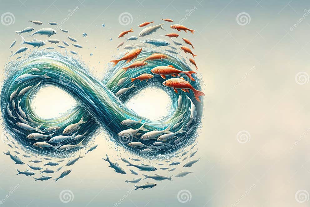 The Infinity Sign is Made of Fish. Space for Text. Stock Photo - Image ...