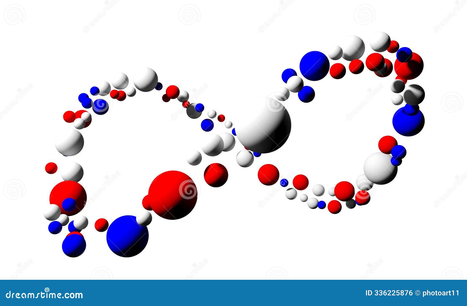 Infinity Sign Made of Spheres - 3d Rendering Stock Illustration ...