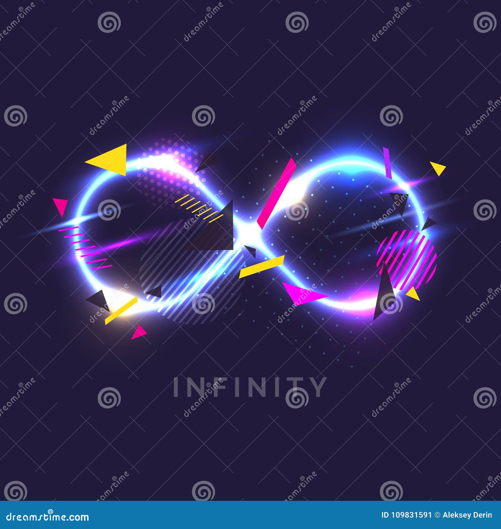 The Infinity Sign in the Modern Graphics with Glow Effects. Stock ...