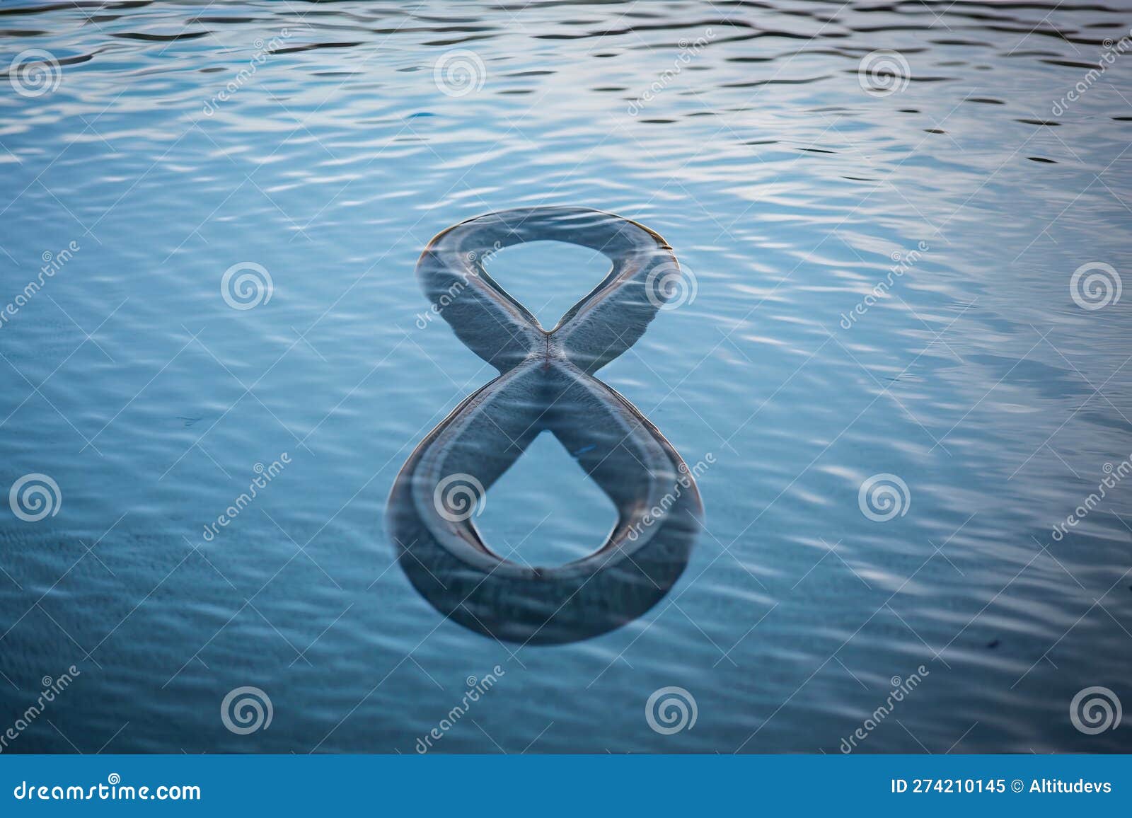 Infinity Sign Reflected in Still Pool of Water Stock Illustration ...