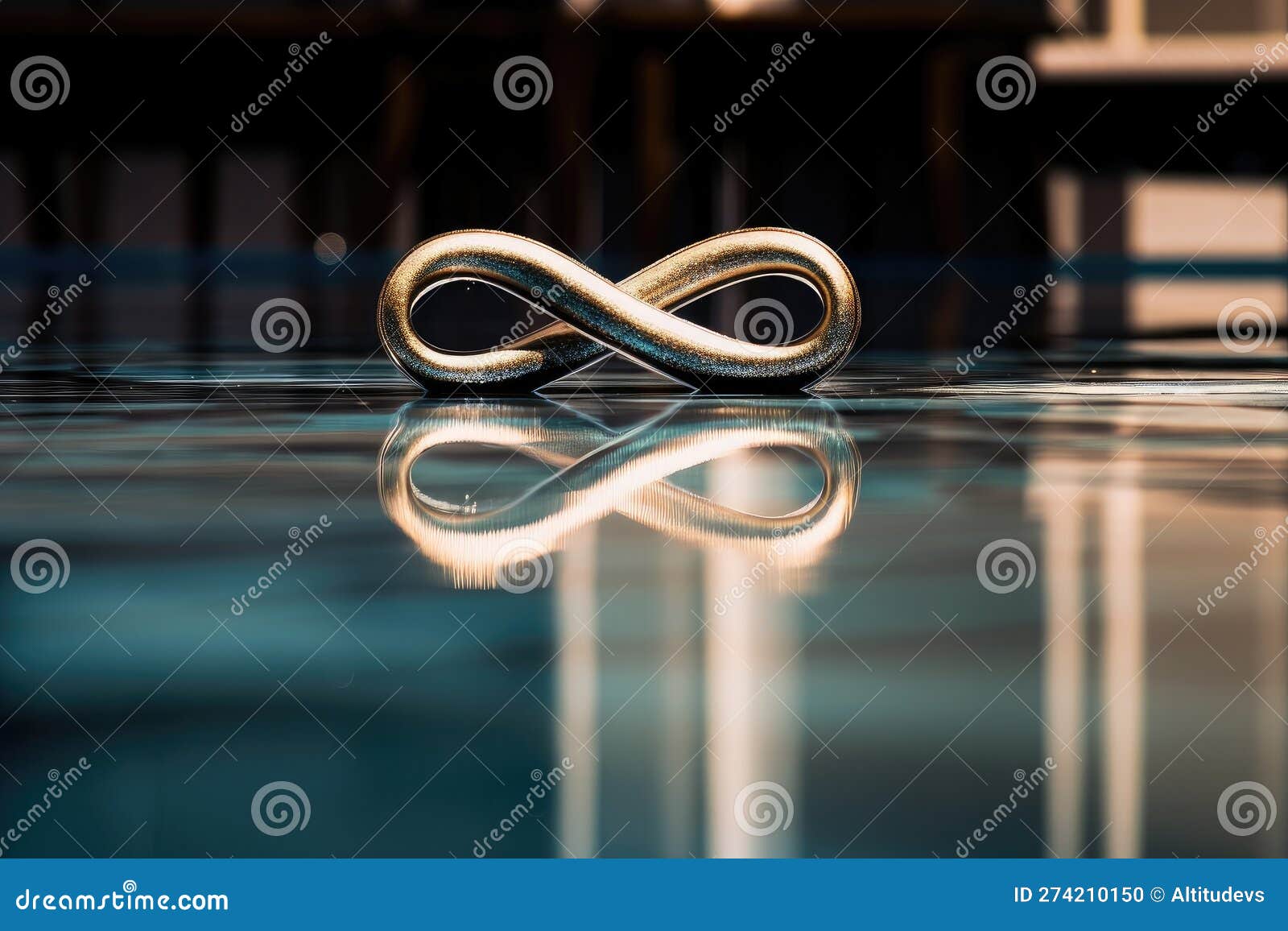 Infinity Sign Reflected in Still Pool of Water Stock Illustration ...