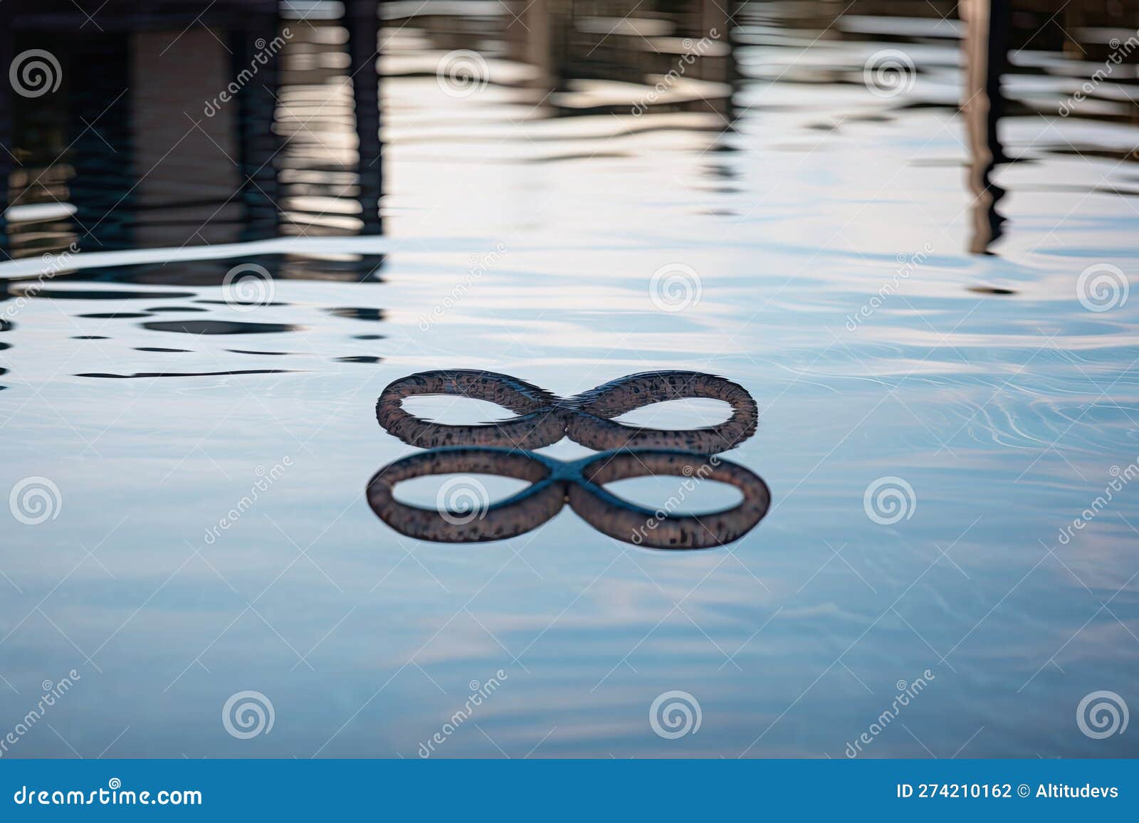 Infinity Sign Reflected in Still Pool of Water Stock Illustration ...