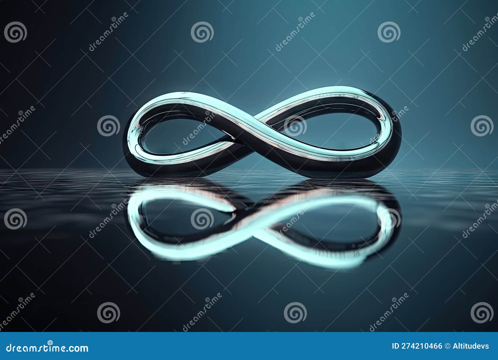 Infinity Sign with a Reflection, Creating the Illusion of Endlessness ...
