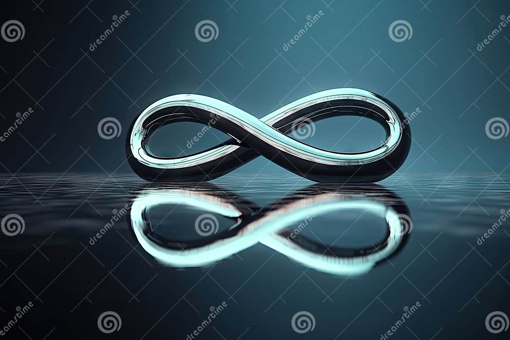 Infinity Sign with a Reflection, Creating the Illusion of Endlessness ...
