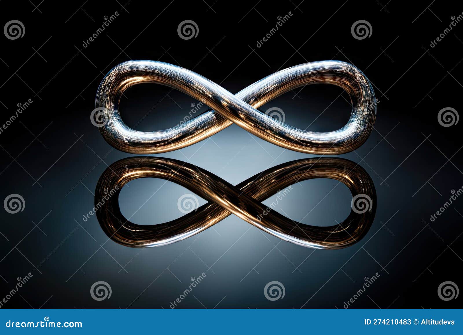 Infinity Sign with a Reflection, Creating the Illusion of Endlessness ...
