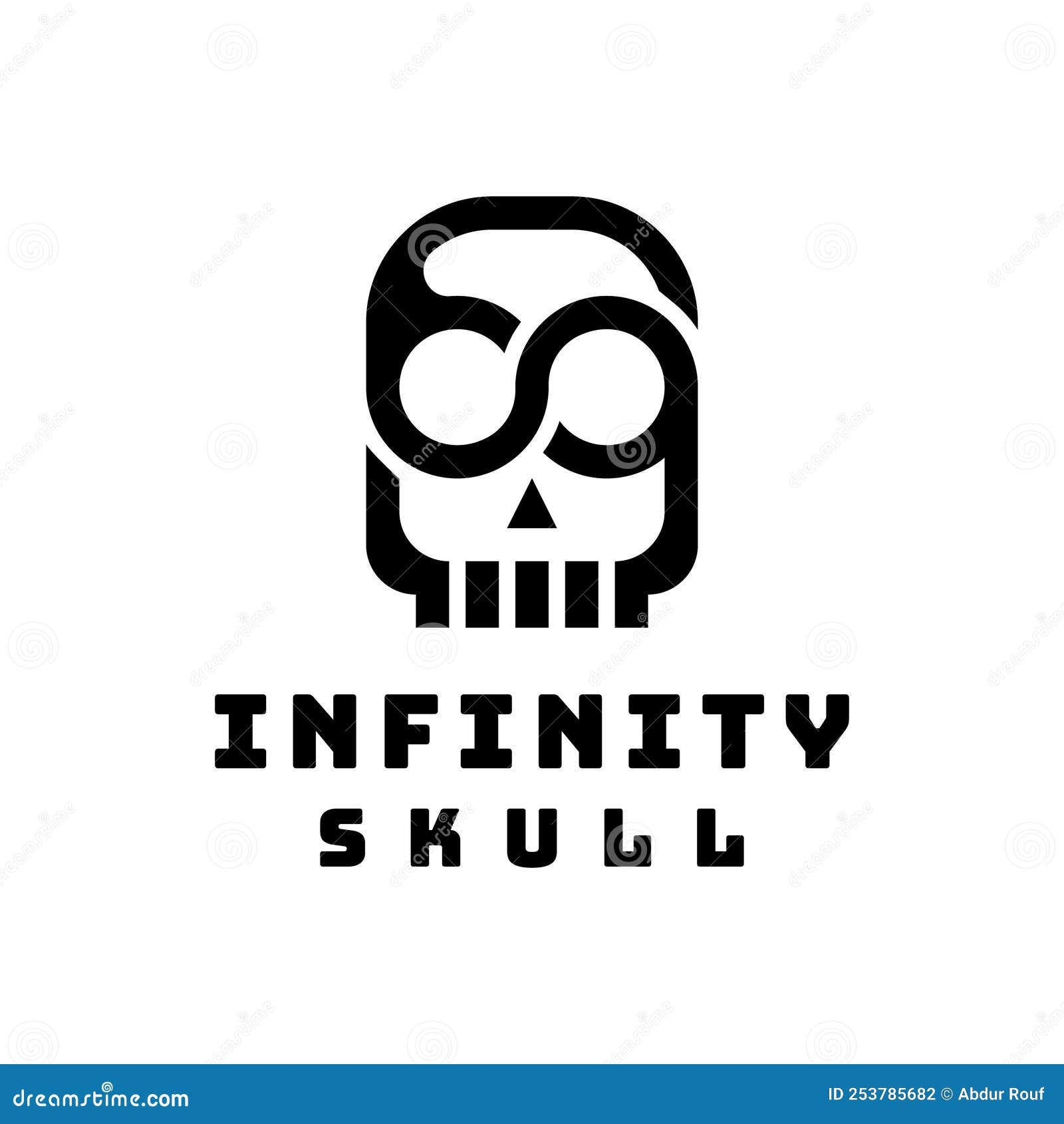 Infinity skull logo design stock vector. Illustration of music - 253785682