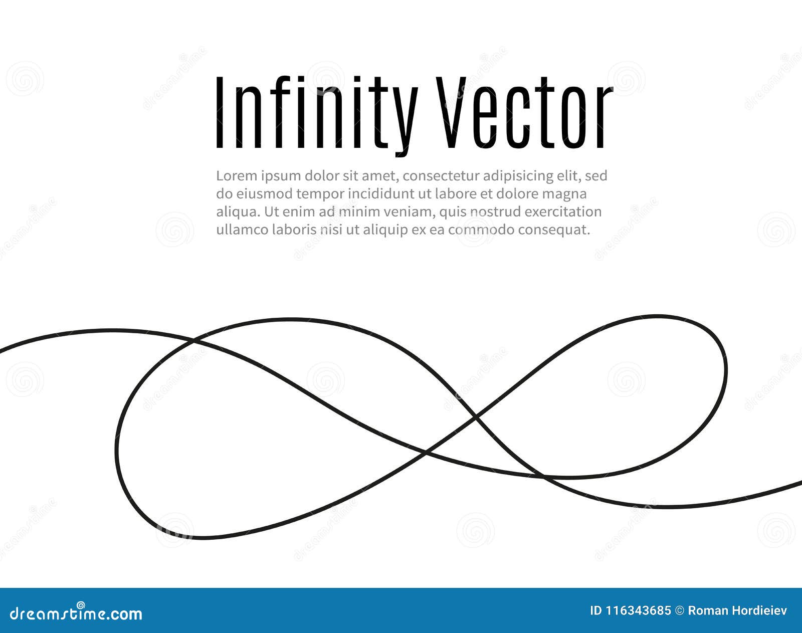 Infinity in Solid Lines of Drawing. Continuous Black Line. Work Flat ...
