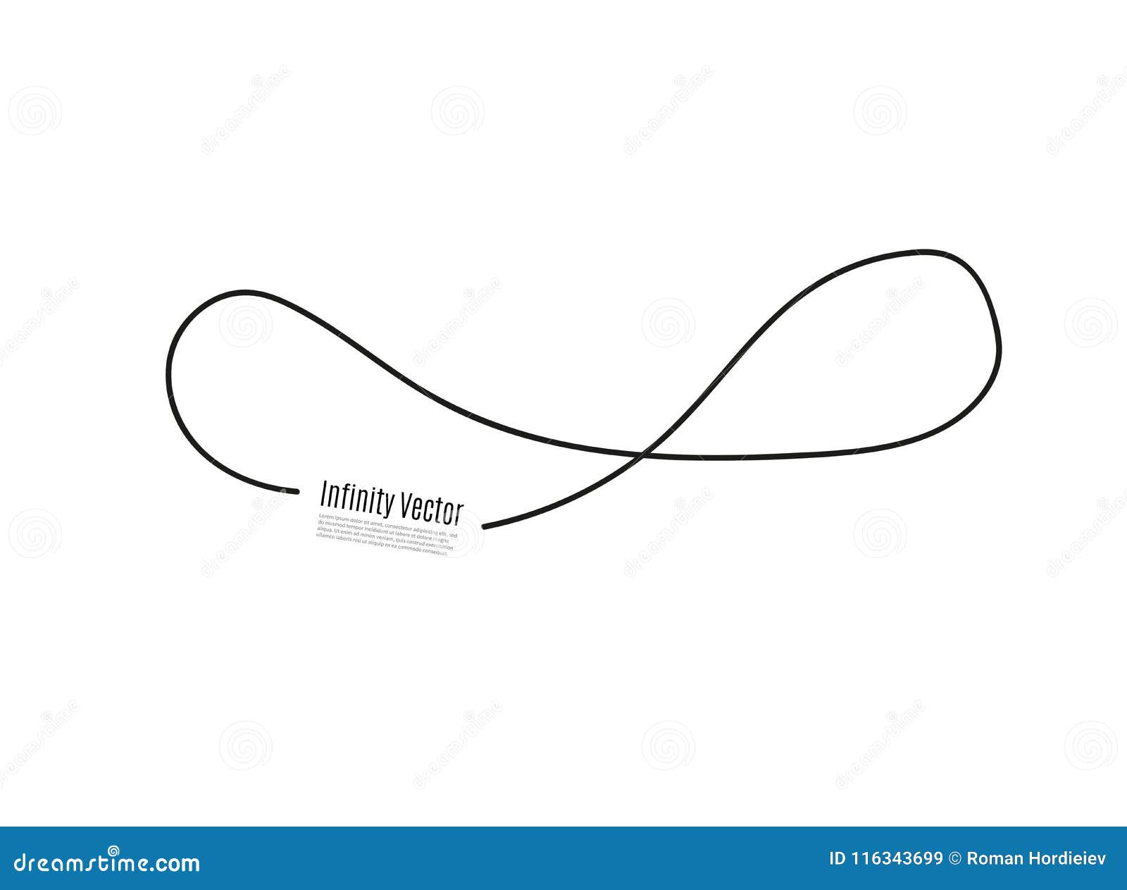 Infinity in Solid Lines of Drawing. Continuous Black Line. Work Flat ...