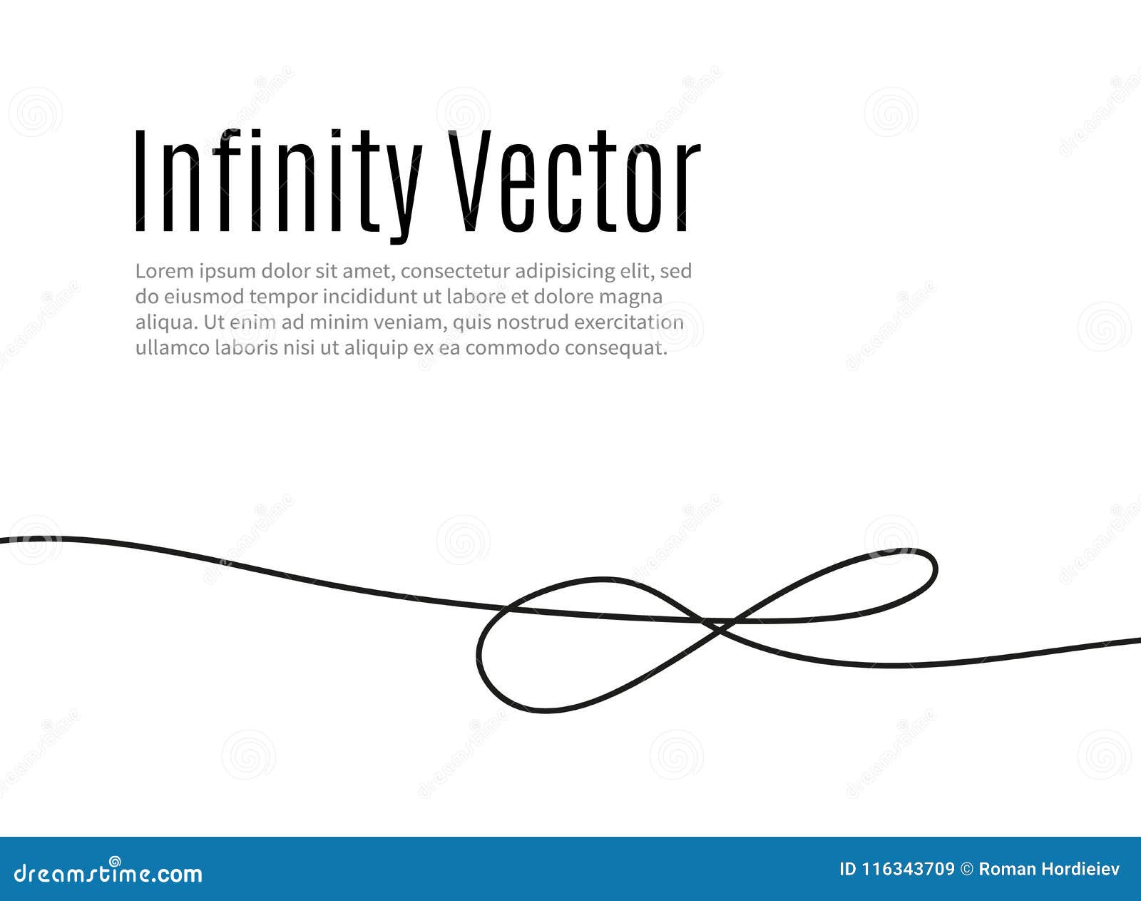 Infinity in Solid Lines of Drawing. Continuous Black Line. Work Flat ...