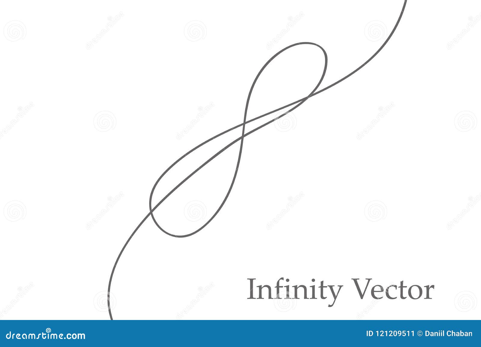 Infinity in Solid Lines of Drawing. Continuous Black Line. Work Flat ...