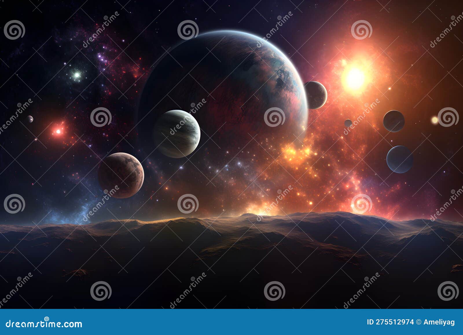 Infinity of Space, Cosmic Nebula Stars Planets, Collision of Stars ...