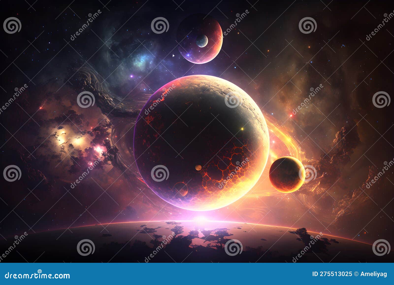 Infinity of Space, Cosmic Nebula Stars Planets, Collision of Stars ...