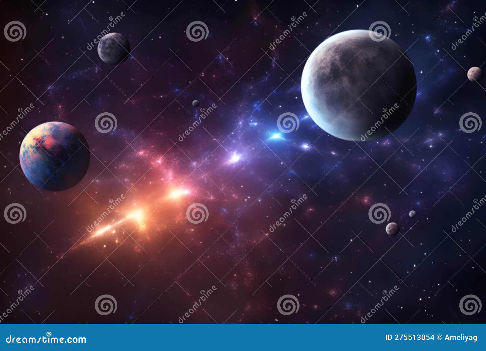 Infinity of Space, Cosmic Nebula Stars Planets, Collision of Stars ...