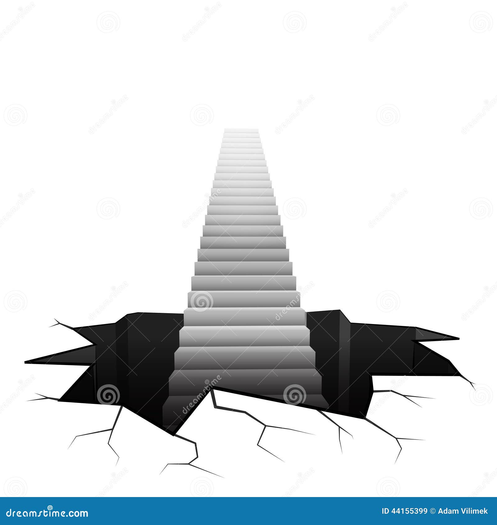 Infinity Staircase Rising from Cracked Surface Stock Vector ...