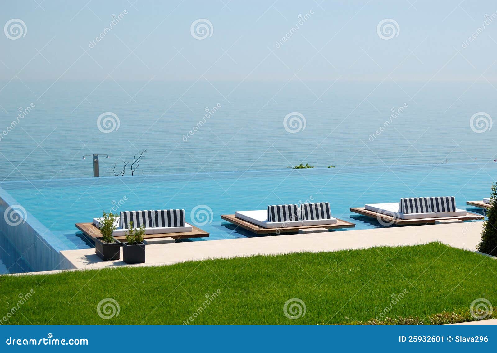 Infinity Swimming Pool by Beach Stock Image - Image of nature, greece ...