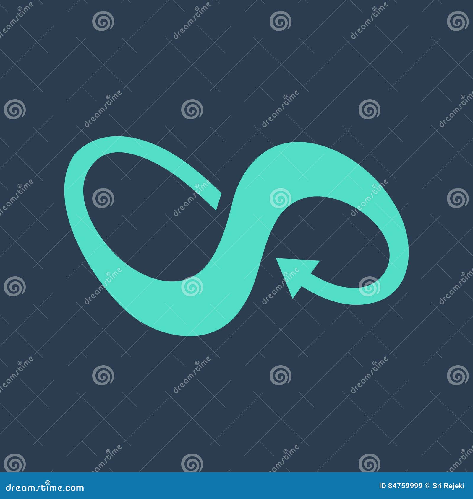 Infinity symbol with arrow stock vector. Illustration of background ...