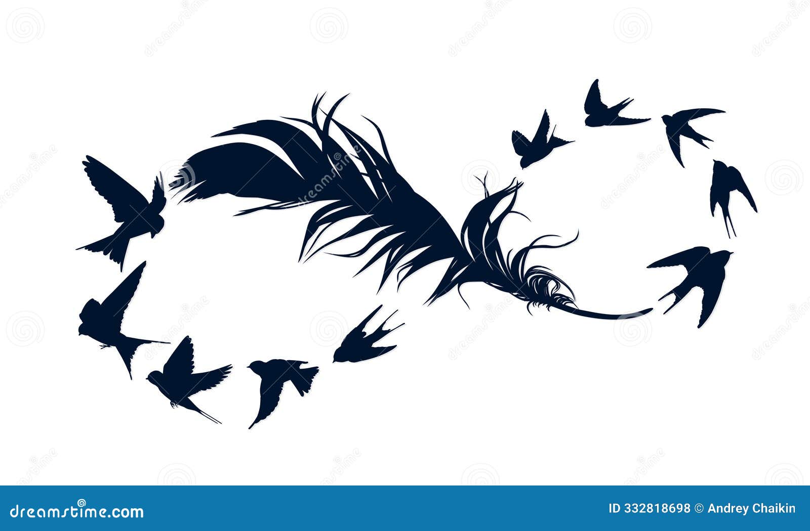 The Infinity Symbol with Birds. Stock Vector - Illustration of ...