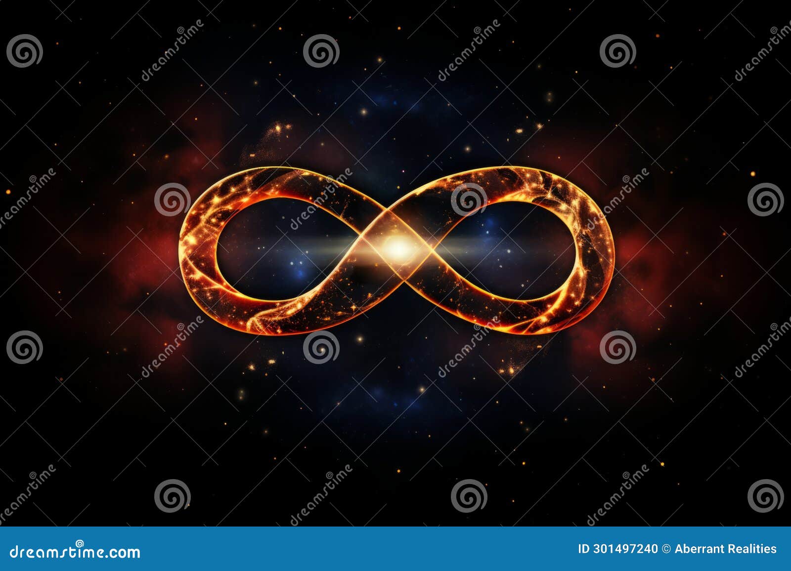 An Infinity Symbol on a Black Background Stock Illustration ...