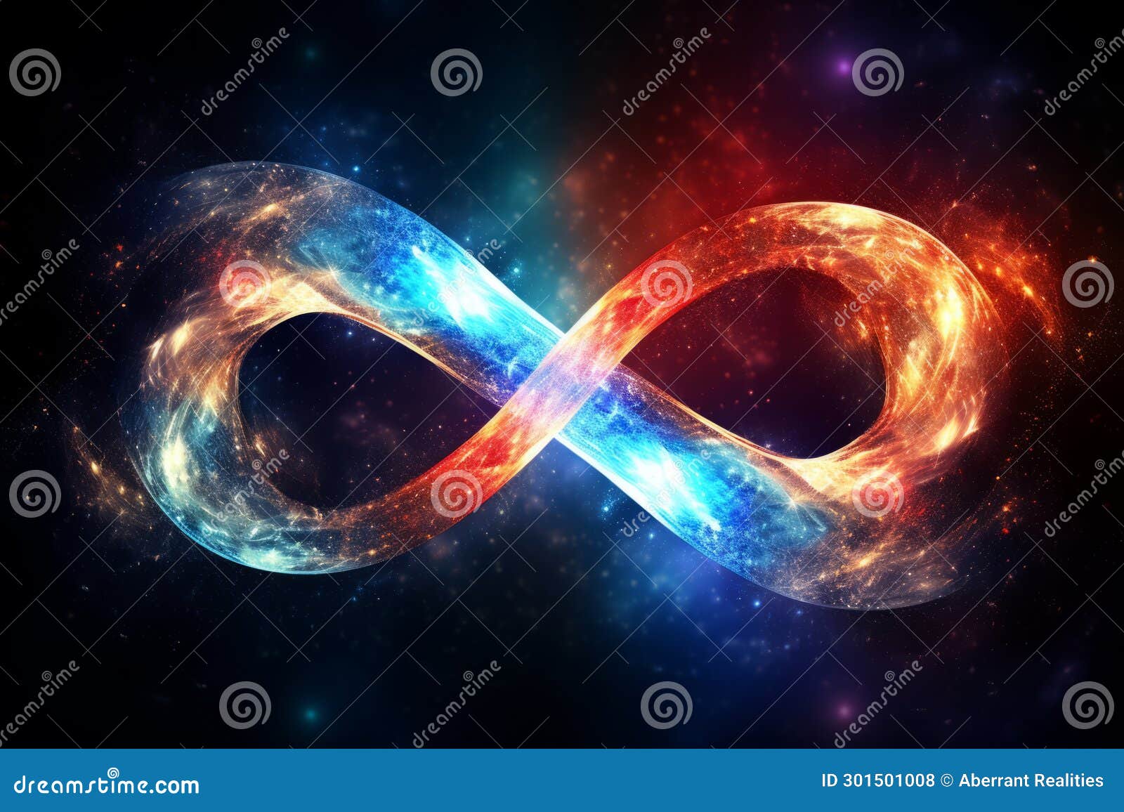 Infinity Symbol on a Black Background Stock Illustration - Illustration ...