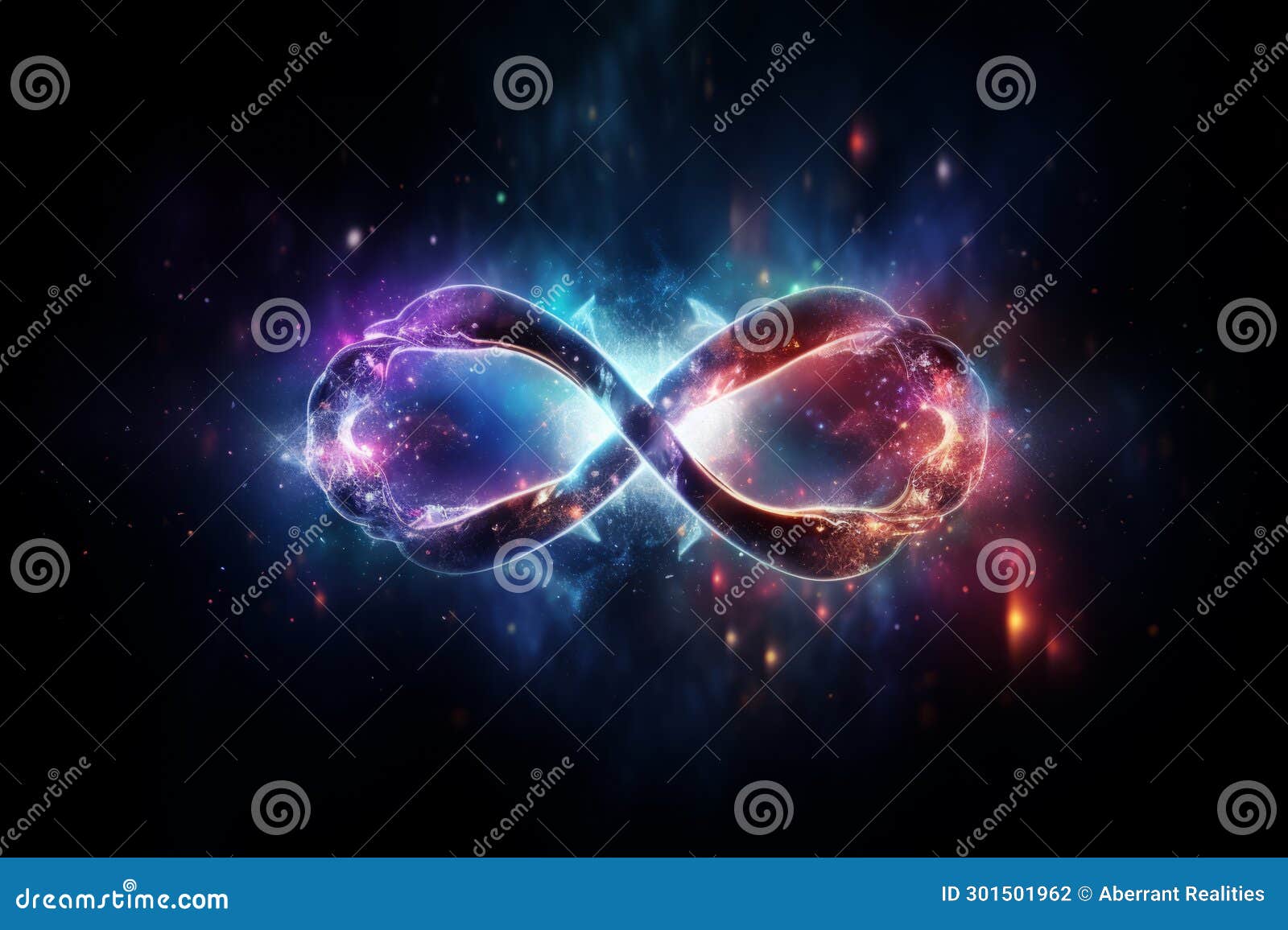 The Infinity Symbol on a Black Background Stock Illustration ...