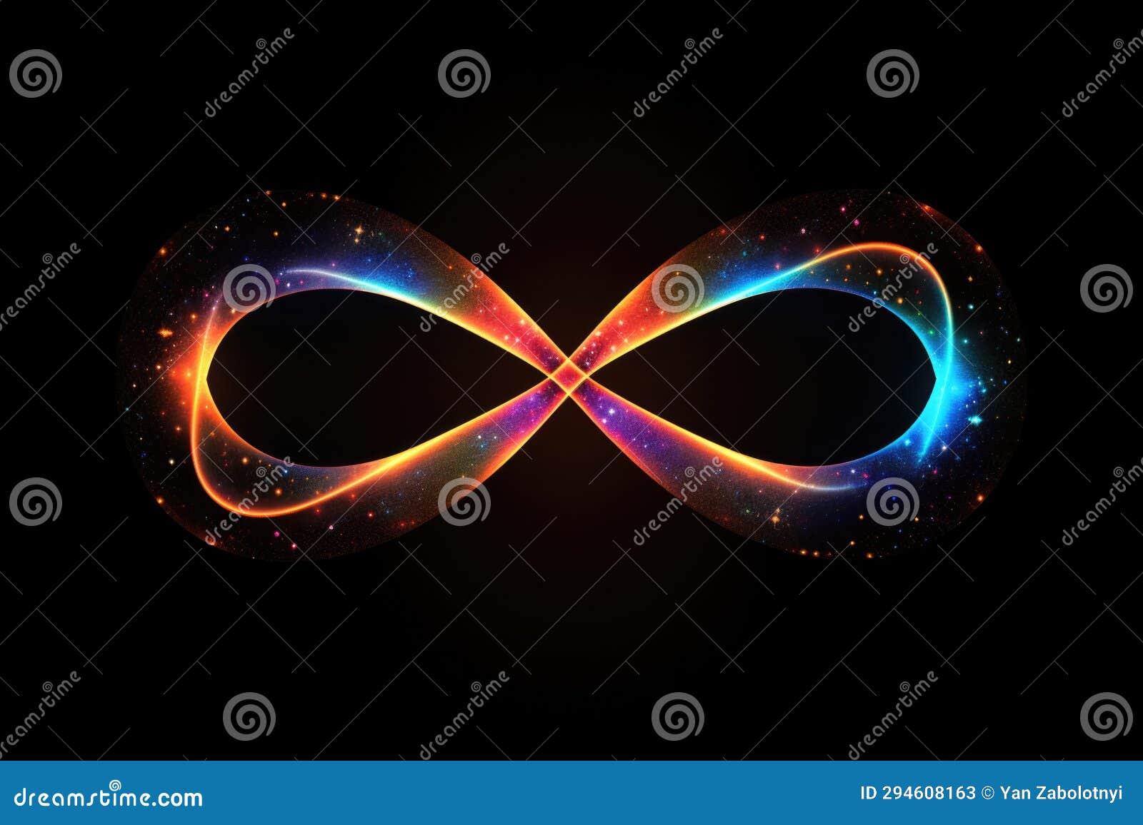 Infinity Symbol Black Background Stock Illustration - Illustration of ...