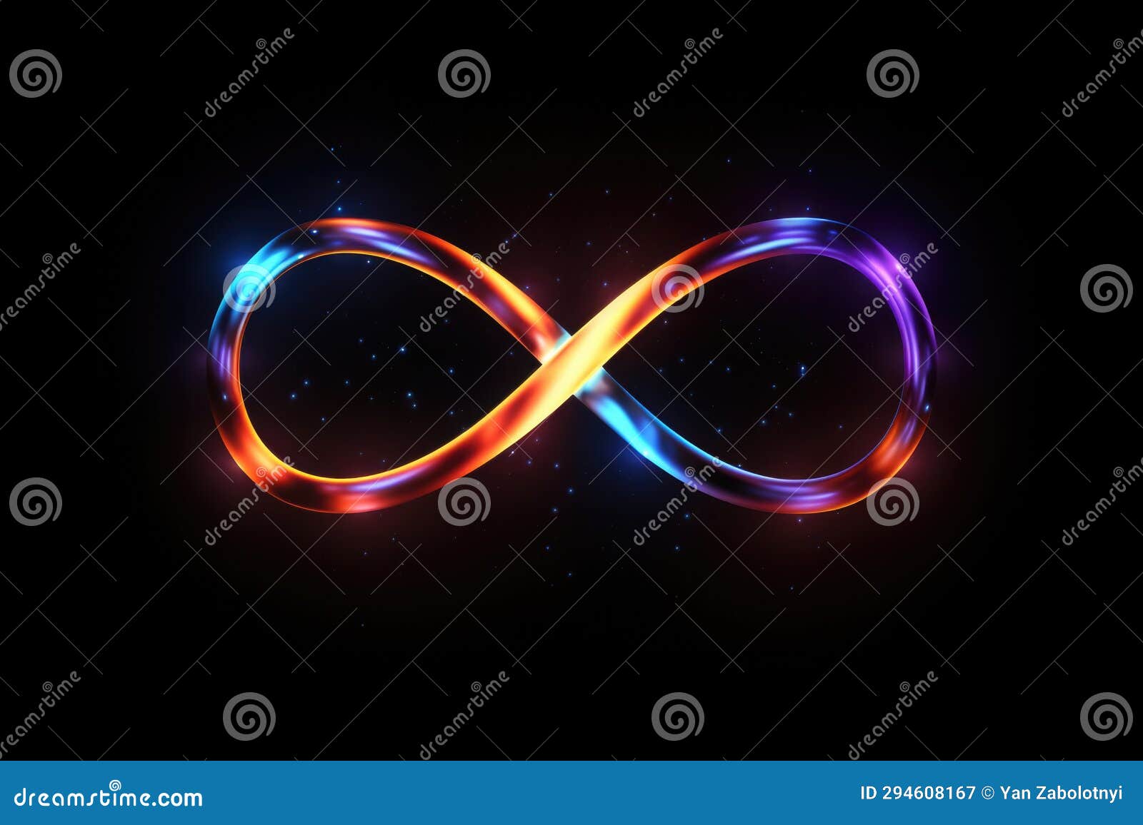 Infinity Symbol Black Background Stock Illustration - Illustration of ...
