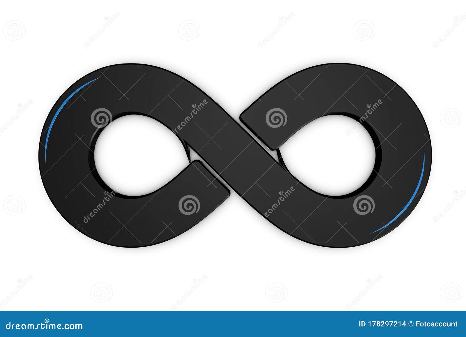 Infinity Symbol - Black 3D Illustration - Isolated on White Background ...