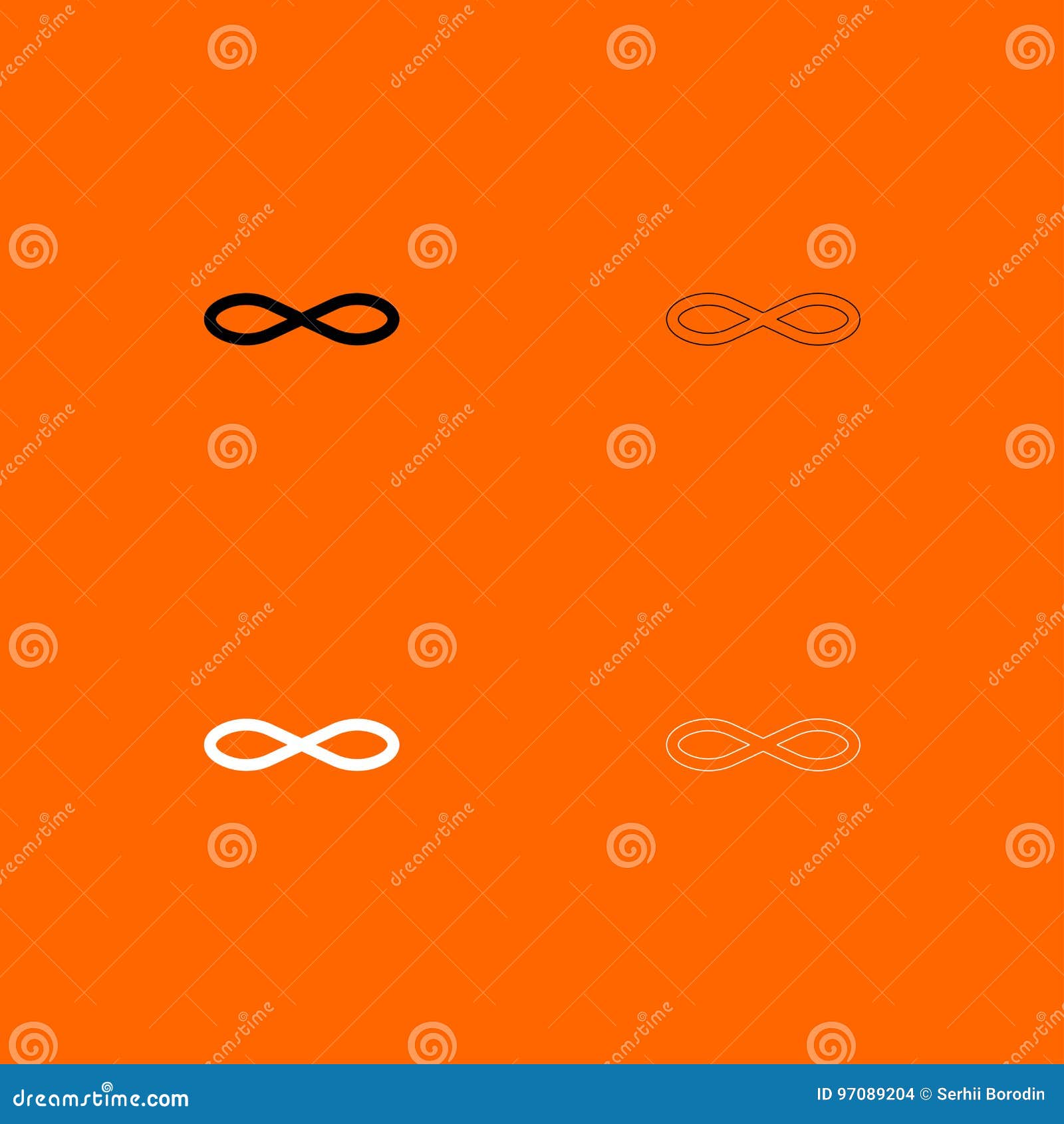 Infinity Symbol Black and White Set Icon . Stock Vector - Illustration ...