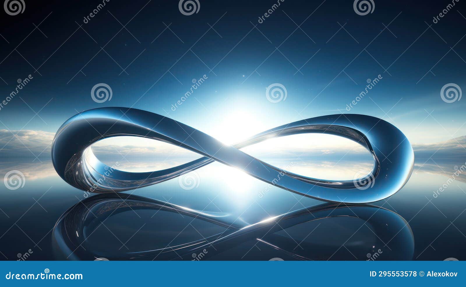 Infinity Symbol on Blue Sky Background, 3d Render Illustration ...