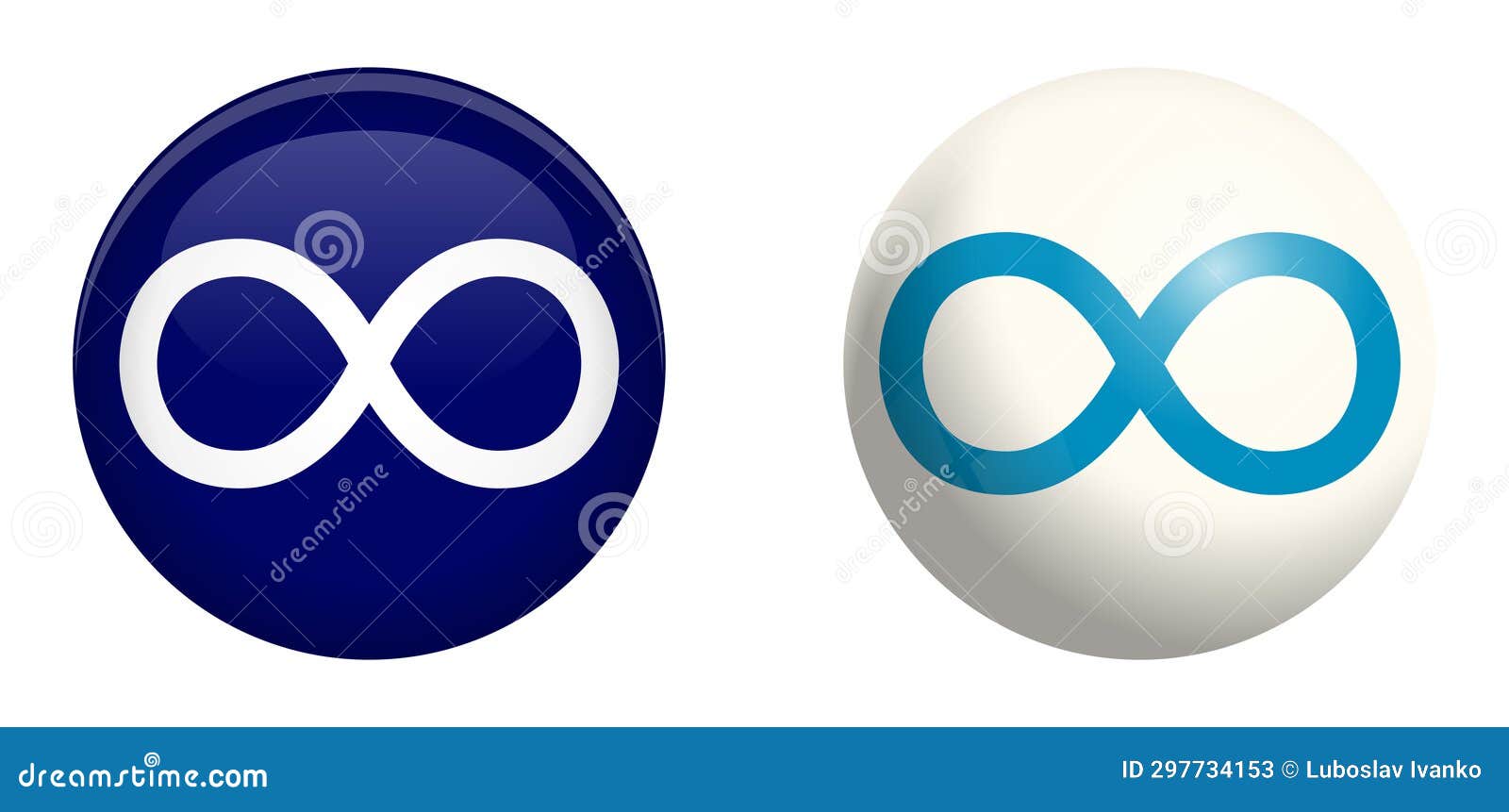 Infinity Symbol in Blue Sphere or 3d Circle Stock Illustration ...