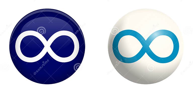 Infinity Symbol in Blue Sphere or 3d Circle Stock Illustration ...