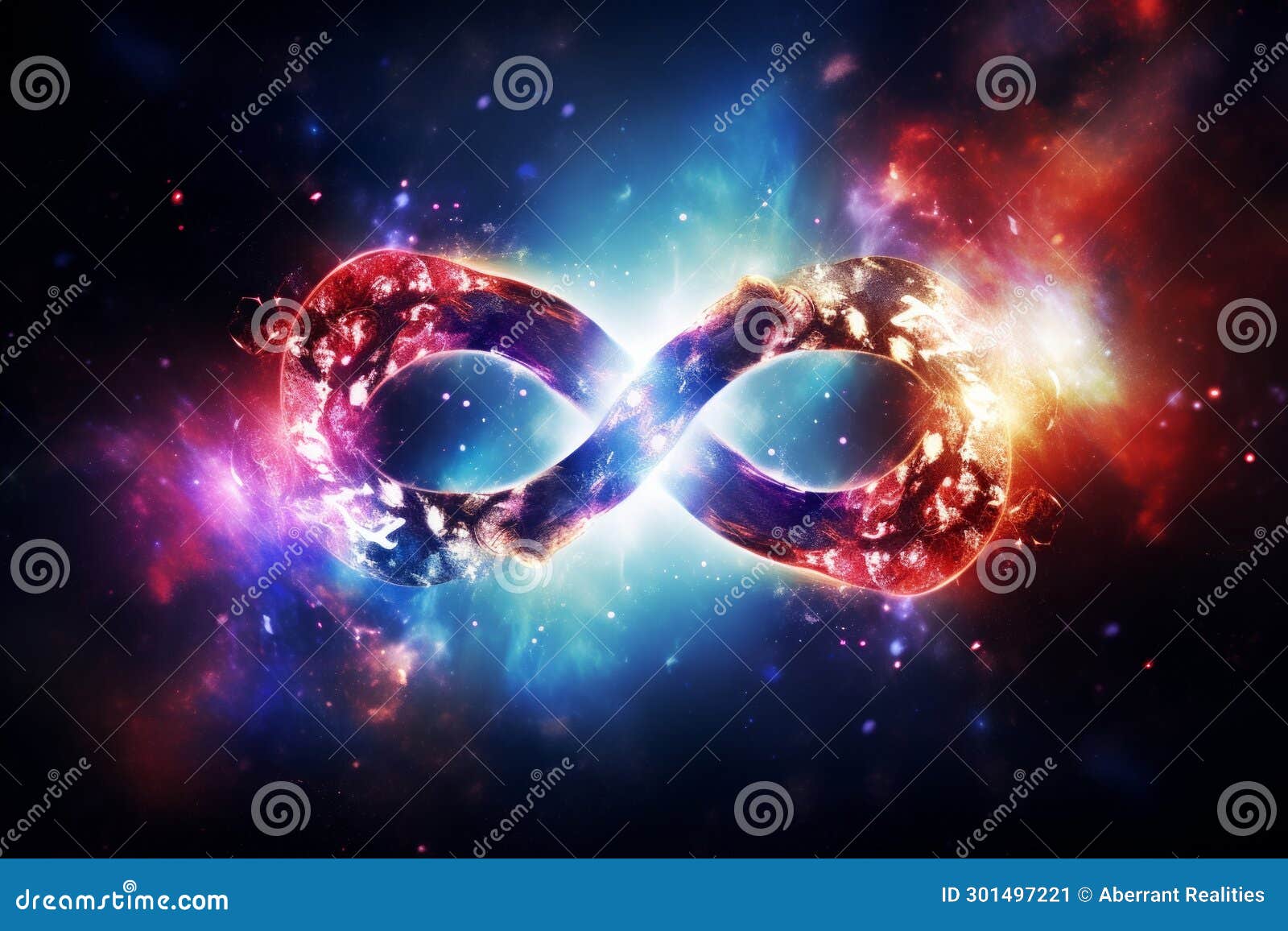An Infinity Symbol in the Center of a Dark Background Stock ...