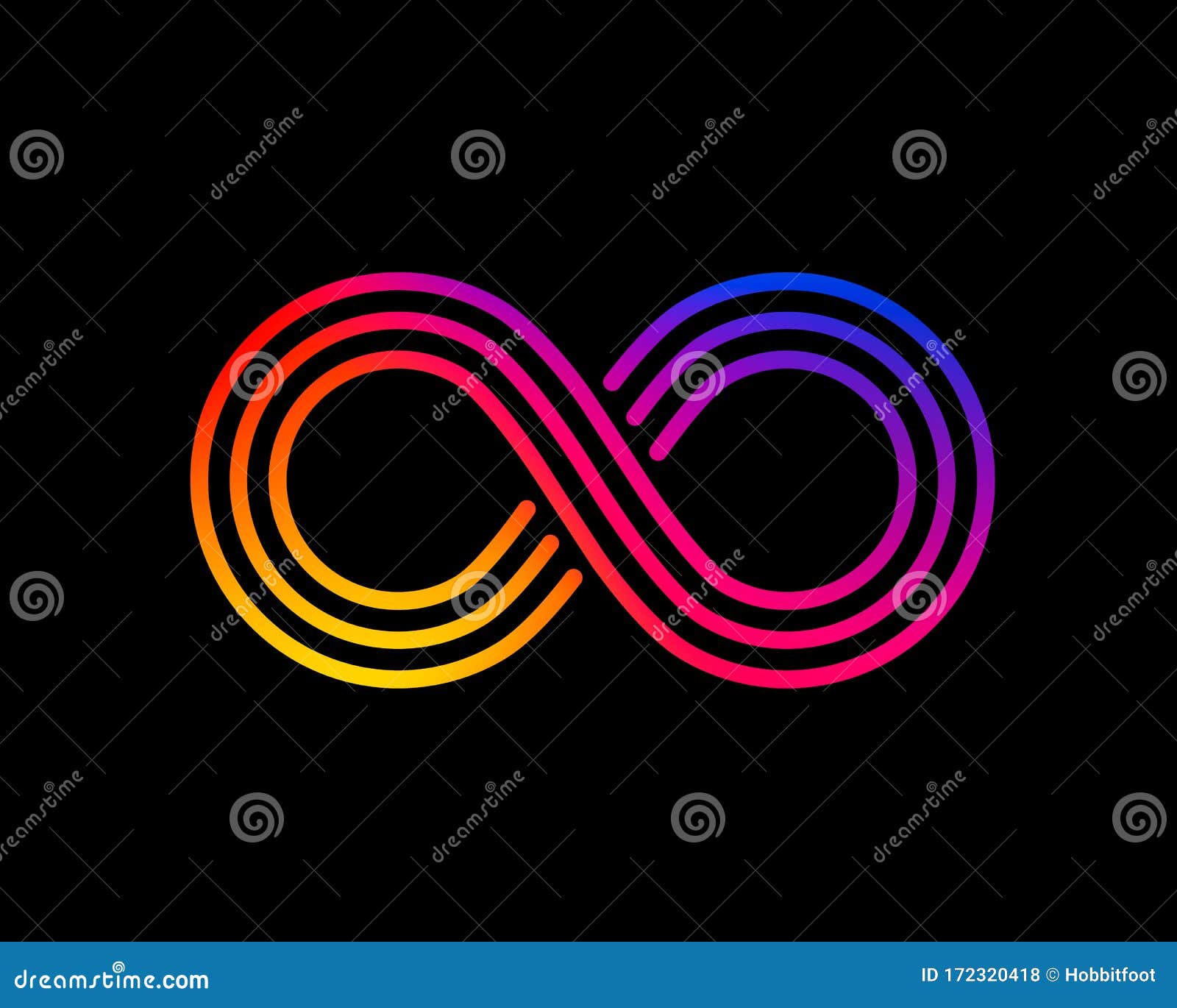 Infinity Symbol with Color Gradient, Design Element. Stock Vector ...