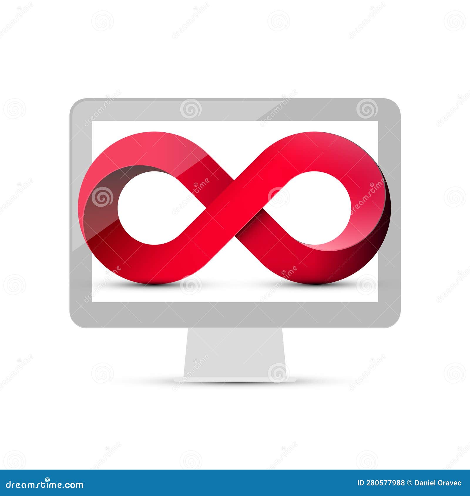 Infinity Symbol on Computer Screen Stock Vector - Illustration of ...