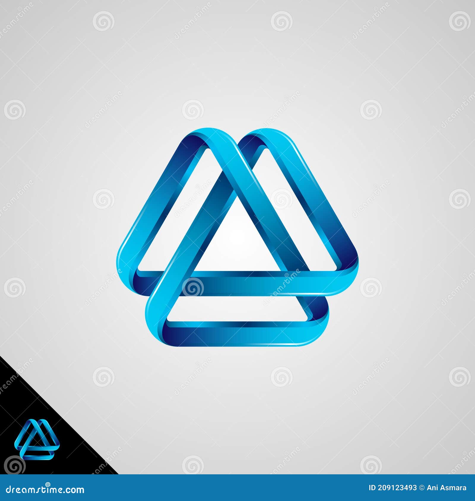 Infinity Symbol with 3D Style and Triangle Concept Stock Vector ...