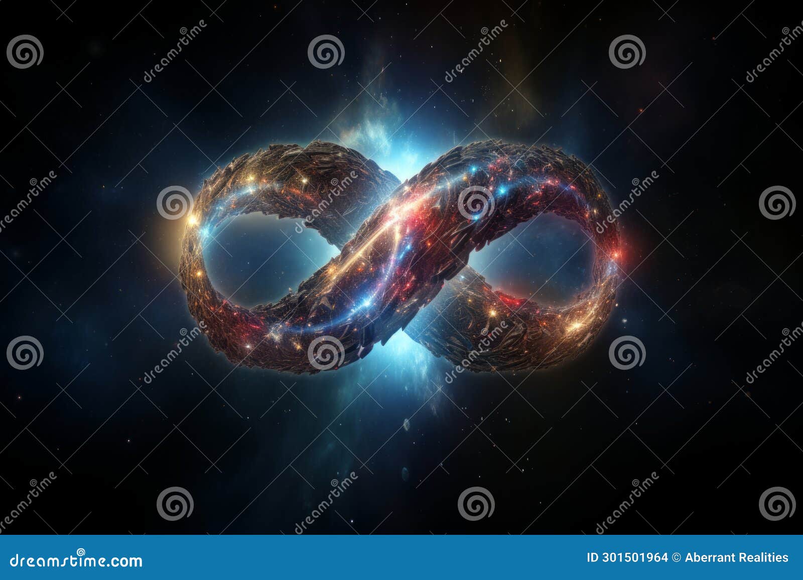 The Infinity Symbol on a Dark Background Stock Illustration ...