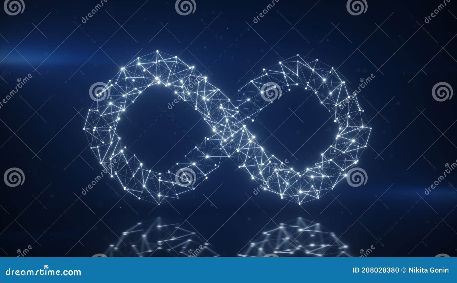 Infinity Symbol of Dots and Connecting Lines 3D Rendering Illustration ...