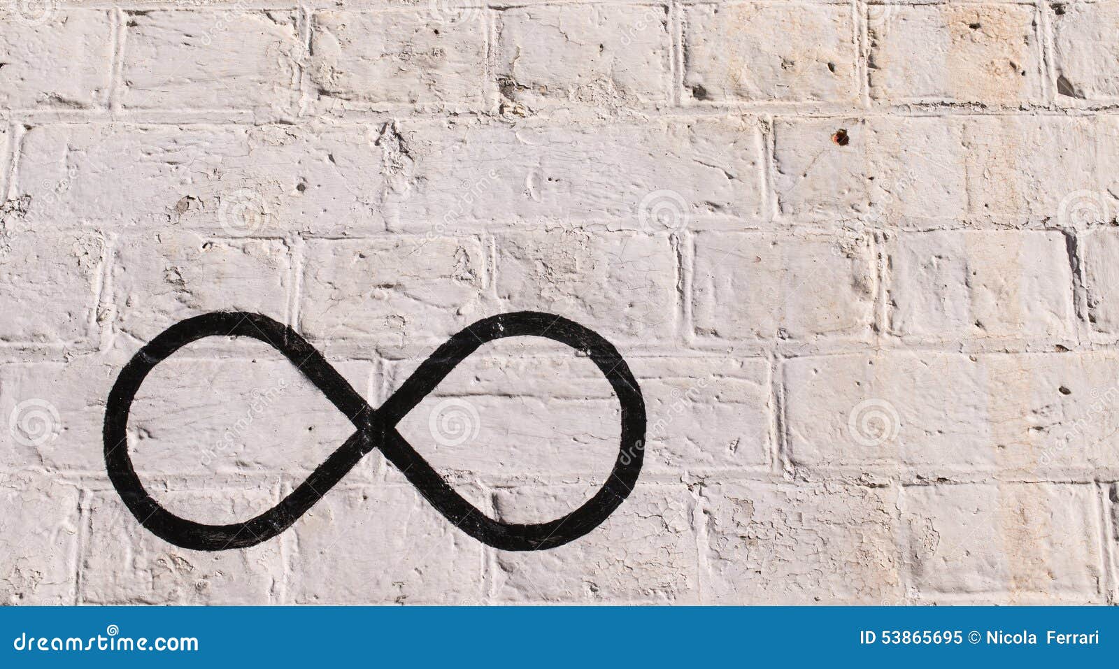 The Infinity Symbol Drawn In Black On A Brick Wall Royalty-Free Stock ...
