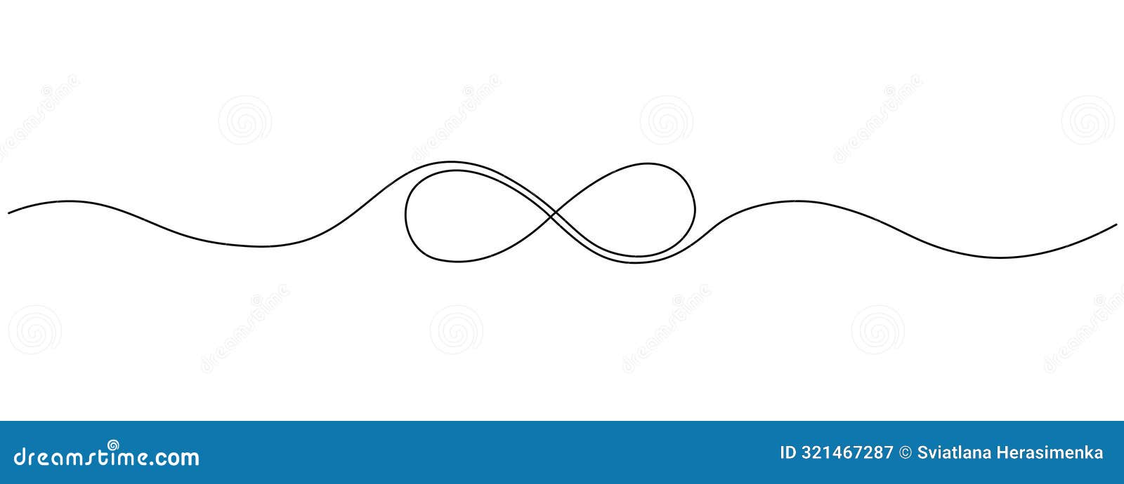 Infinity Symbol Drawn with One Continuous Editable Line. Concept of ...