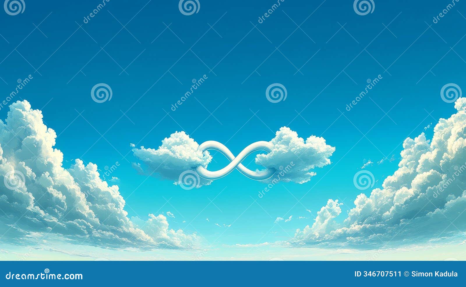 Infinity Symbol Floating in Cloudy Sky Representing Infinite ...