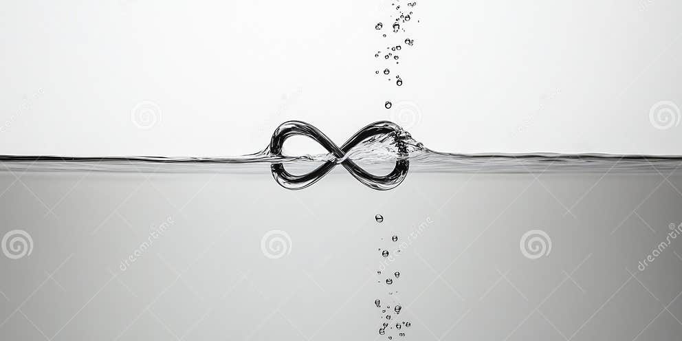Infinity Symbol Formed by Water Droplets on Tranquil Surface Stock ...