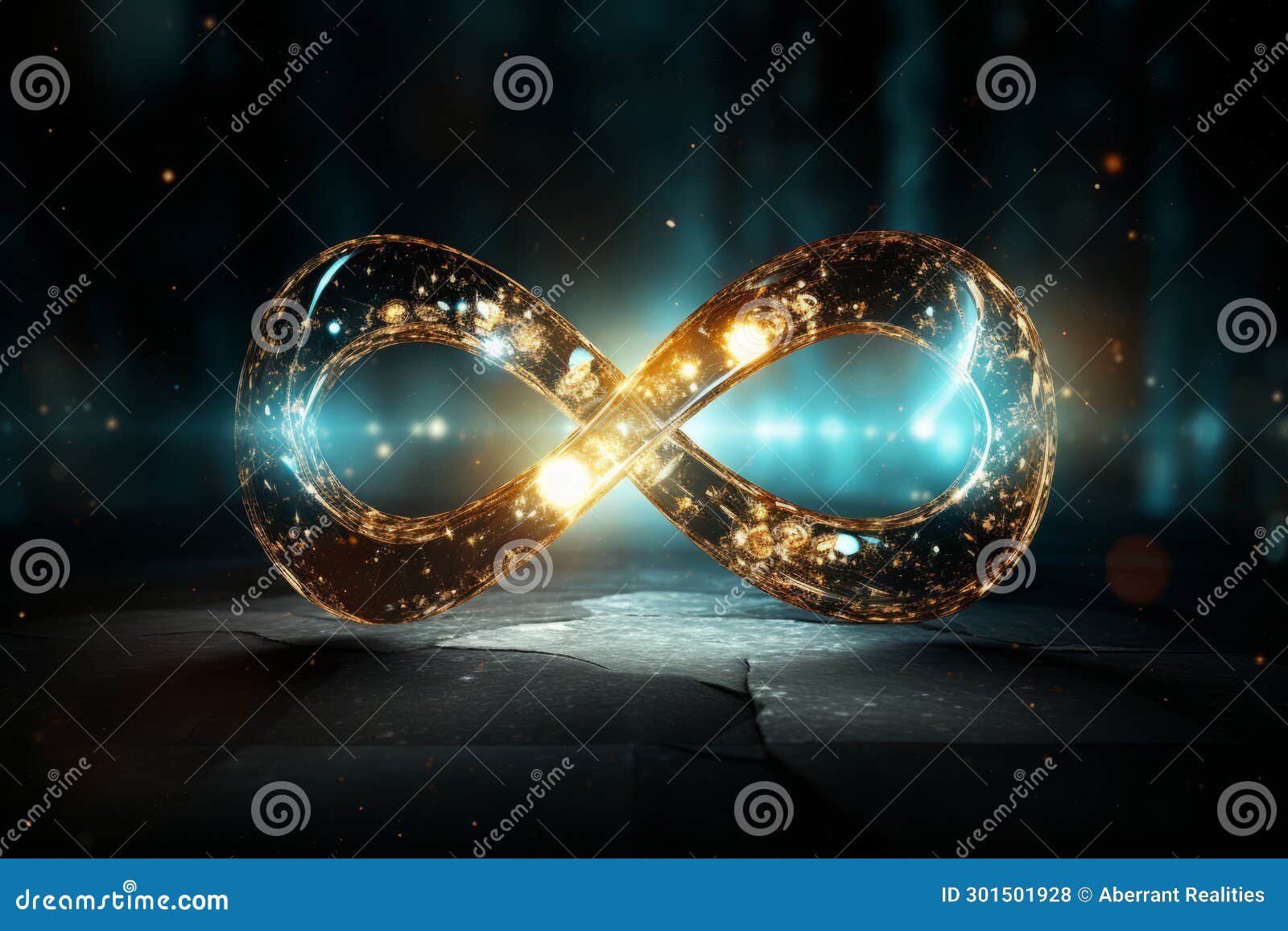 The Infinity Symbol is Glowing in the Dark Stock Illustration ...