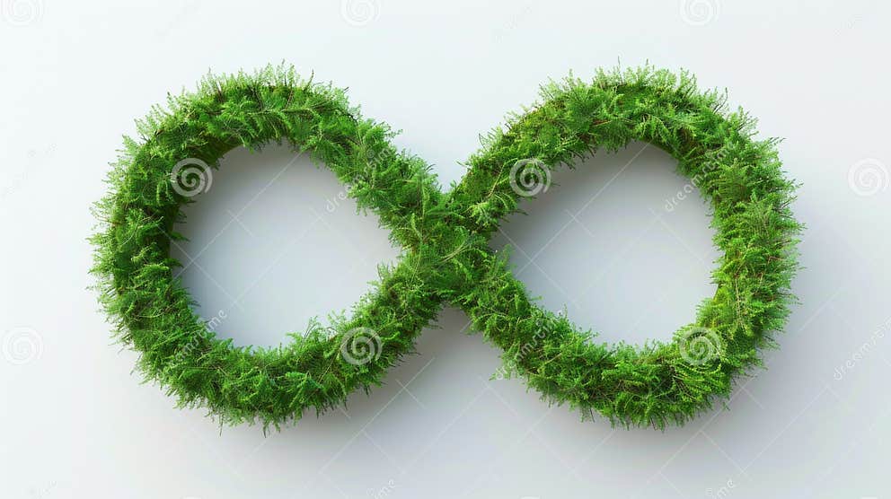 Infinity Symbol from the Green Grass. Isolated on White Stock Photo ...