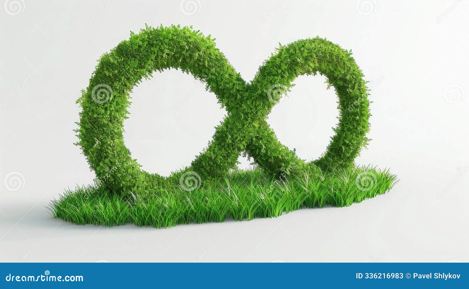 Infinity Symbol from the Green Grass. Isolated on White Stock Image ...