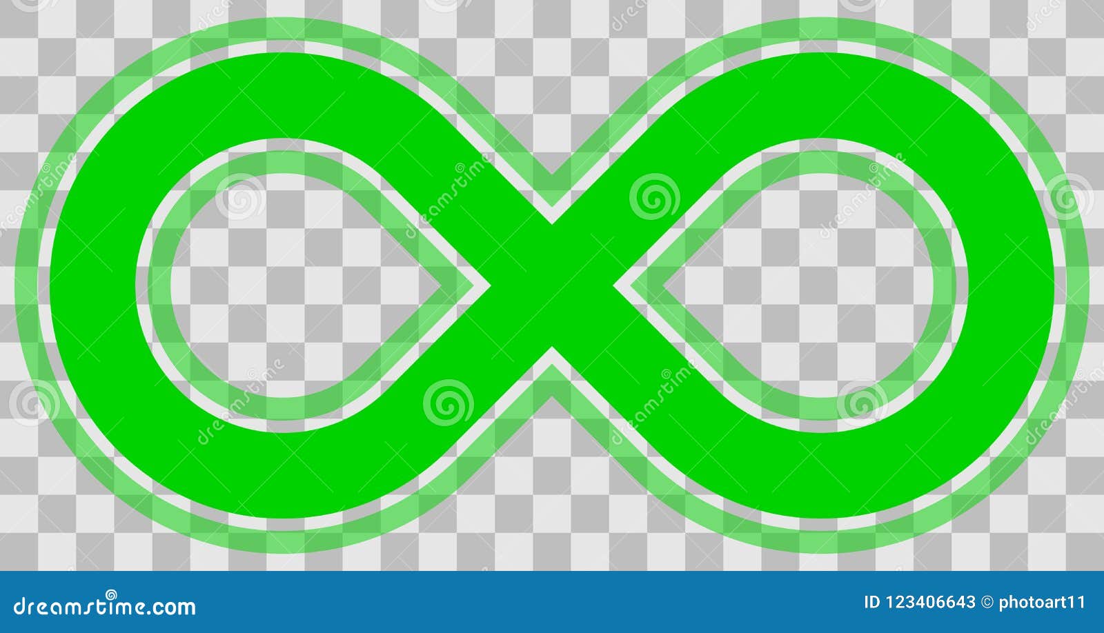 Infinity Symbol Green - Outlined with Transparency Eps 10 - Isolated ...