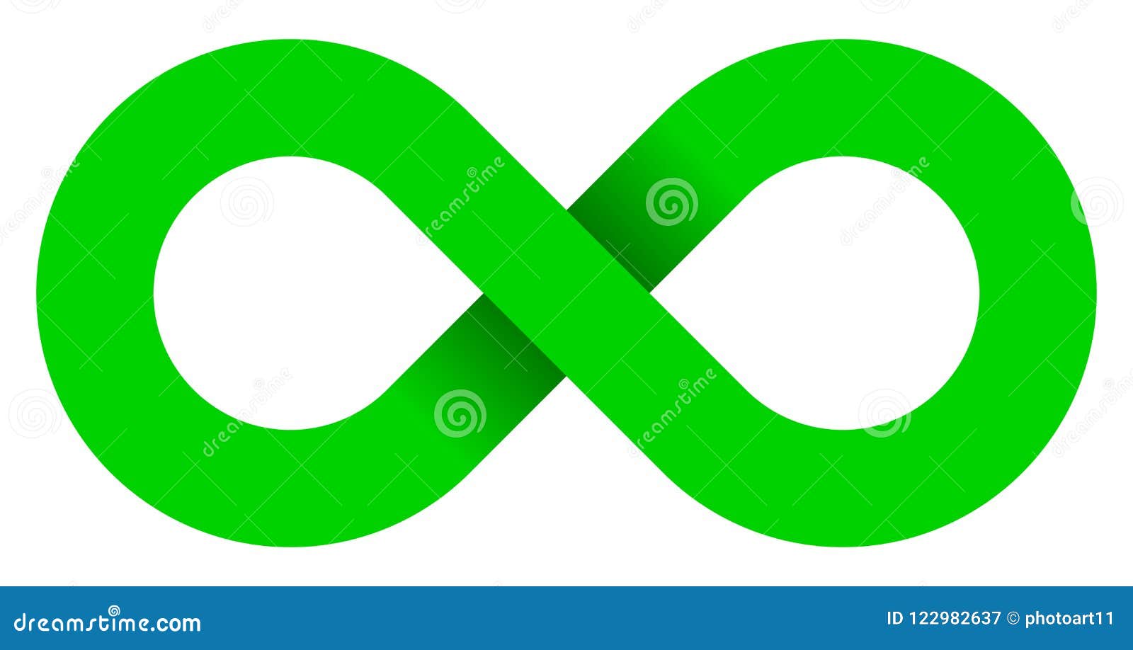 Infinity Symbol Green - Simple with Shadow - Isolated - Vector Stock ...